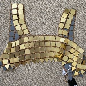 Nasty Gal | Tops | Nasty Gal Square Disc Chainmail Cami Top Gold New ...